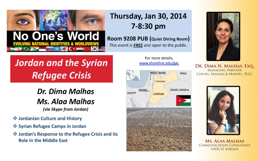 Jordan and the Syrian Refugee Crisis – Dr. Dima Malhas (Guest Speaker ...